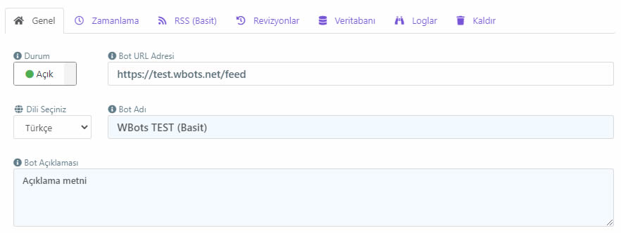 Bot Oluşturucu Modülü - WBots.Net